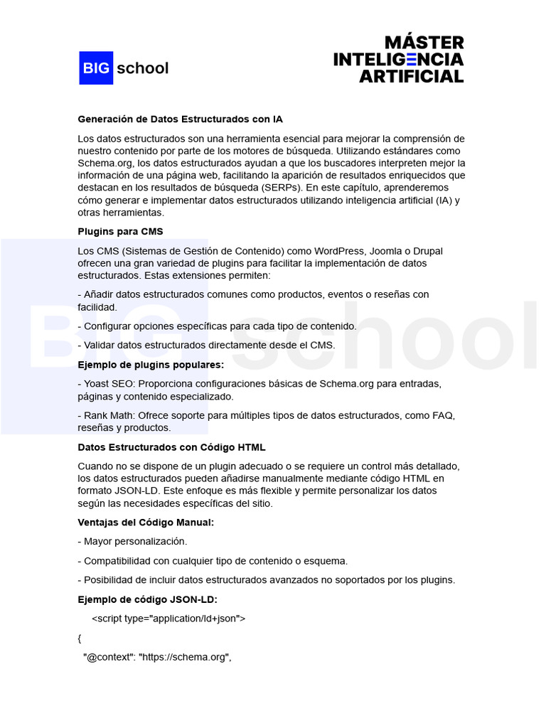 Neracion de Datos Con IA | PDF | Posicionamiento en buscadores ...