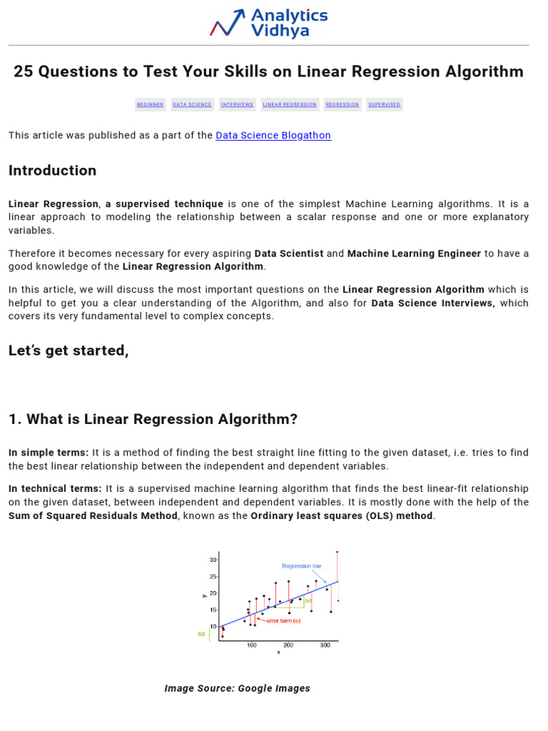 Linear Regression Skills Quiz | PDF | Errors And Residuals | Multicollinearity