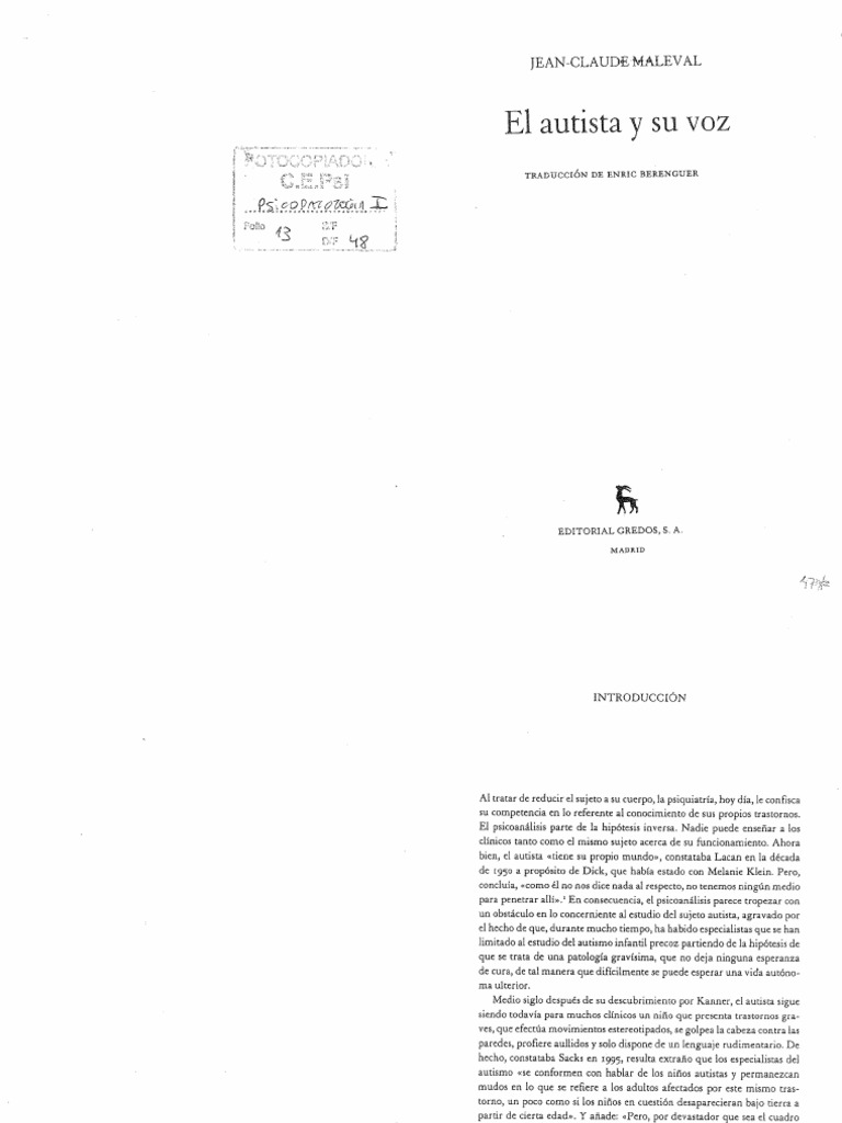 U6 Maleval - El Autista y Su Voz LIBRO | PDF