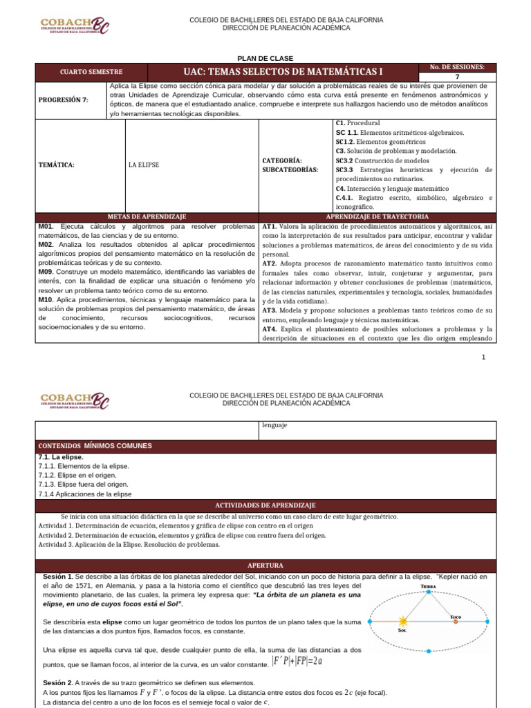 Progresión 7 TSM-I | PDF | Elipse | Matemáticas