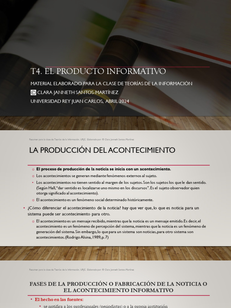 Tema 4. El Discurso Informativo | PDF | Información | Comunicación humana