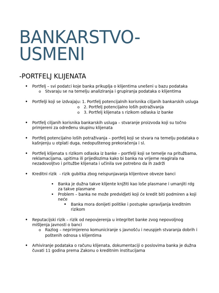 BANKARSTVO | PDF