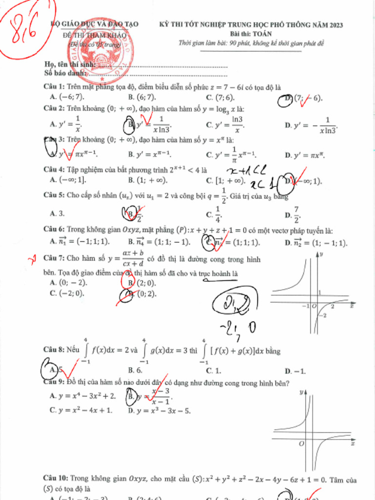 1. Toan_De tham khao_K23 | PDF