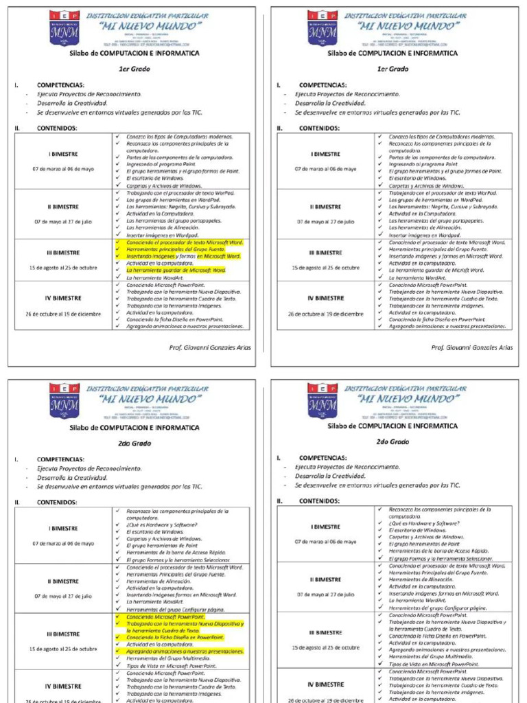 Silabo de COMPUTACION 2023.docx - 20250205 - 111911 | PDF