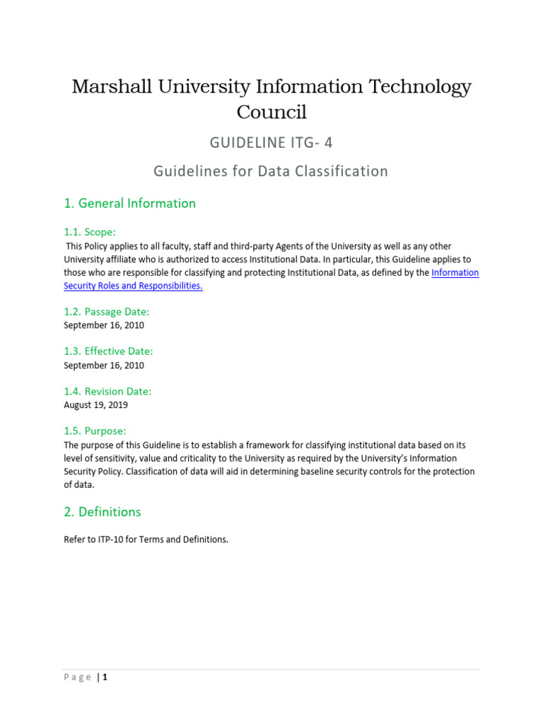 Data Classification Guidelines at MU | PDF | Information Security ...