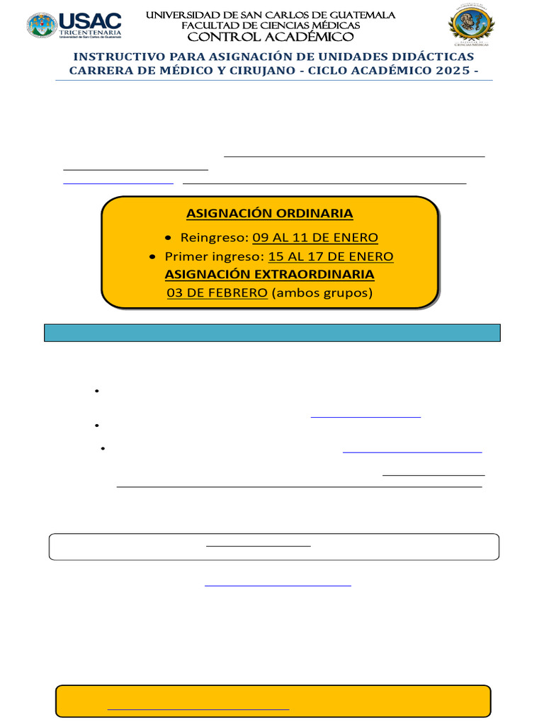 Instructivo para Asignación UDs 2025 - Control Acad - 250101 - 131129 | PDF