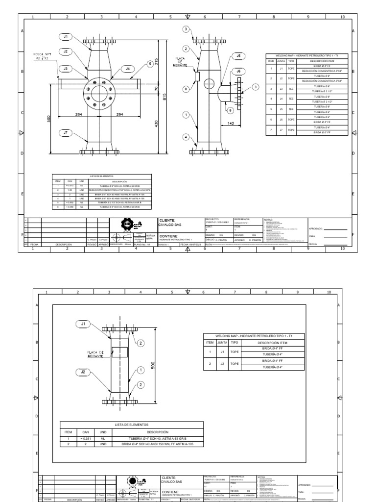 Welding Map Hidrante Tipo 1 | PDF | Plomería