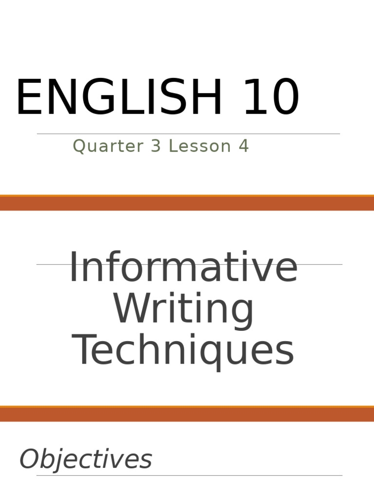 Informative Writing Techniques Guide | PDF | Essays | Idea