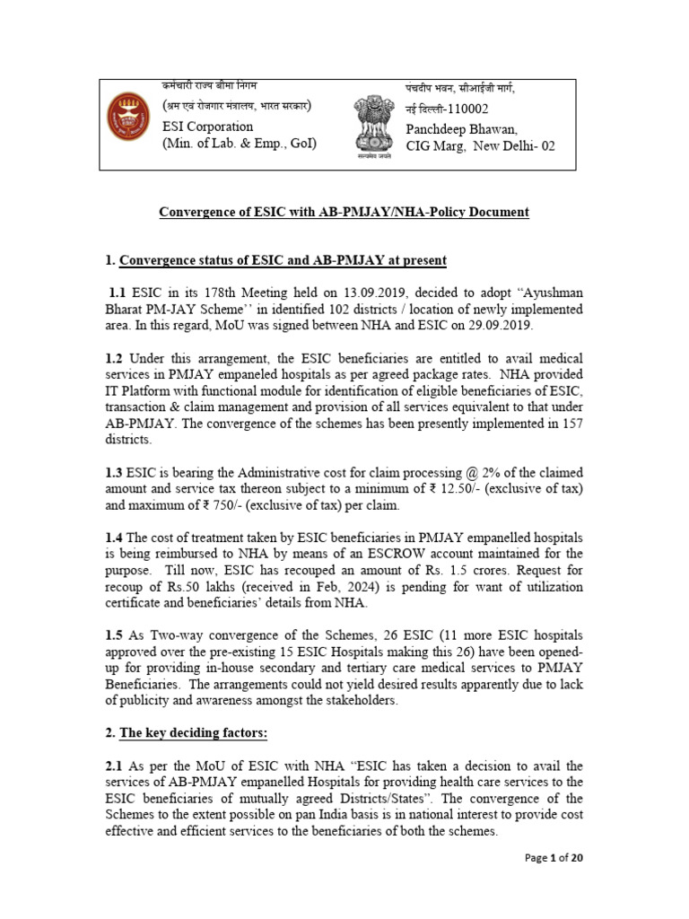 PMJAY Policy Document As Submitted To Corporation | PDF | Health Care | Social Programs