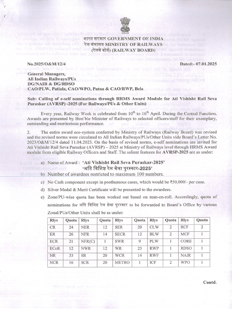 Ati Vishisht Rail Seva Puraskar-rb-rbo_110(1) | PDF