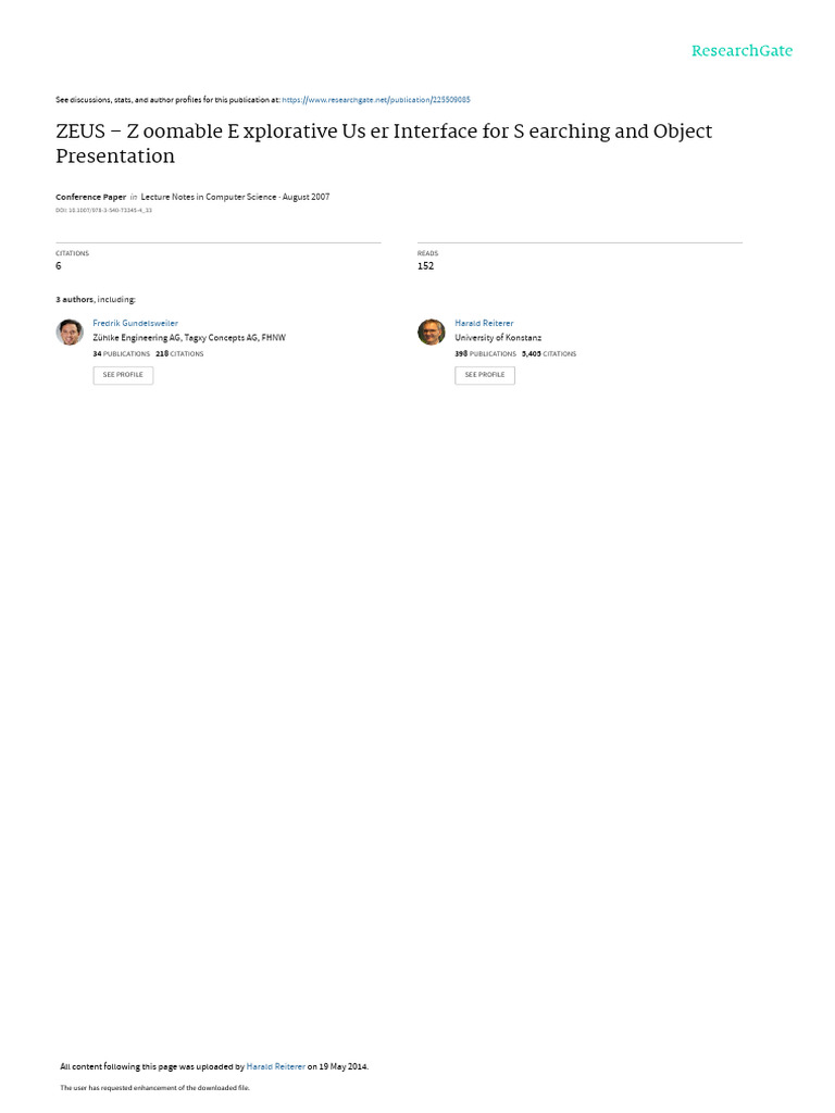ZEUS - Zoomable Explorative User Interface For Sea | PDF | Graphical ...