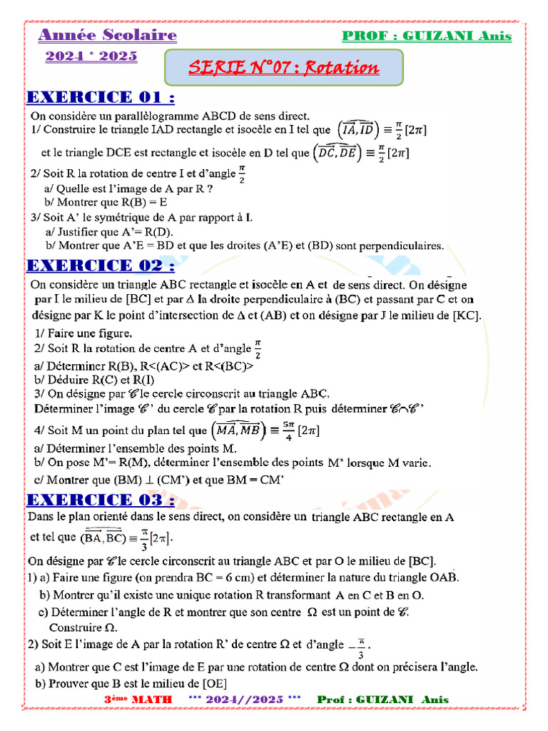Série 07 Rotation | PDF