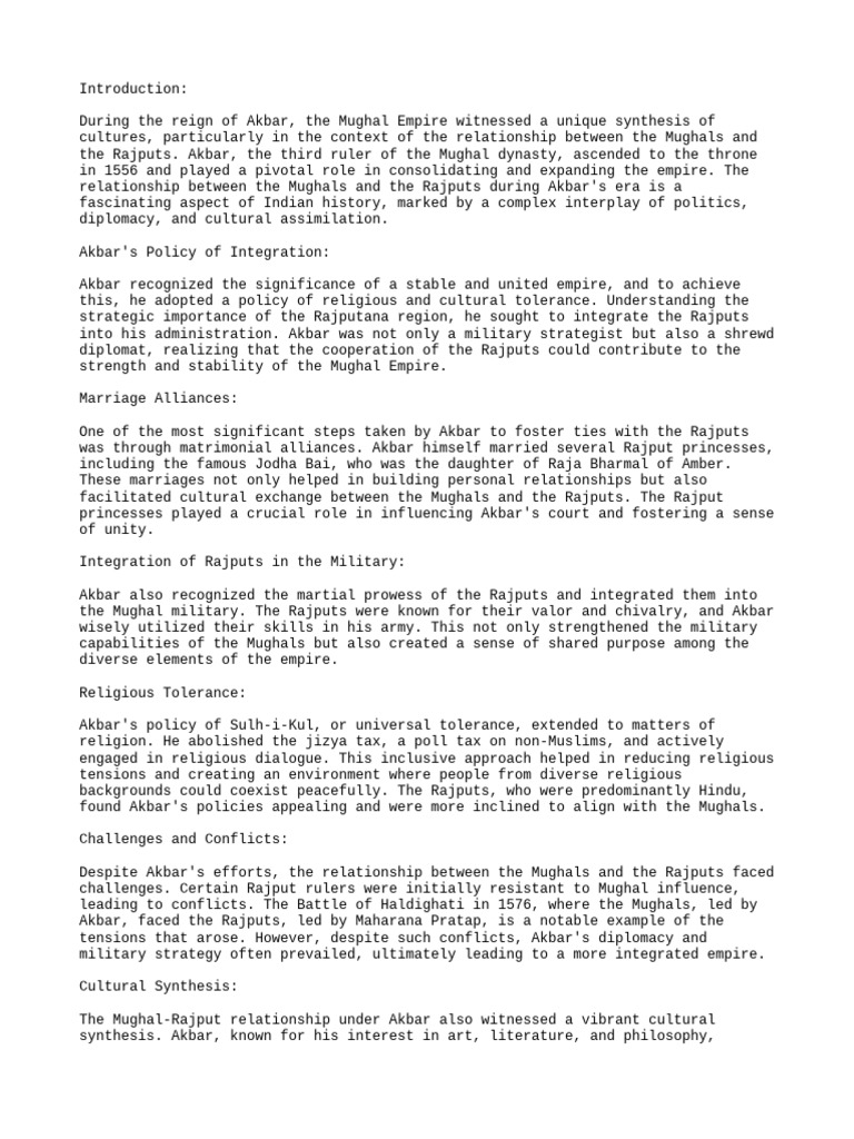 Rajput Mughal - Copy | PDF | Mughal Empire