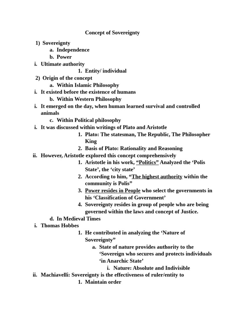 Concept of Sovereignty | PDF | Sovereignty | State (Polity)