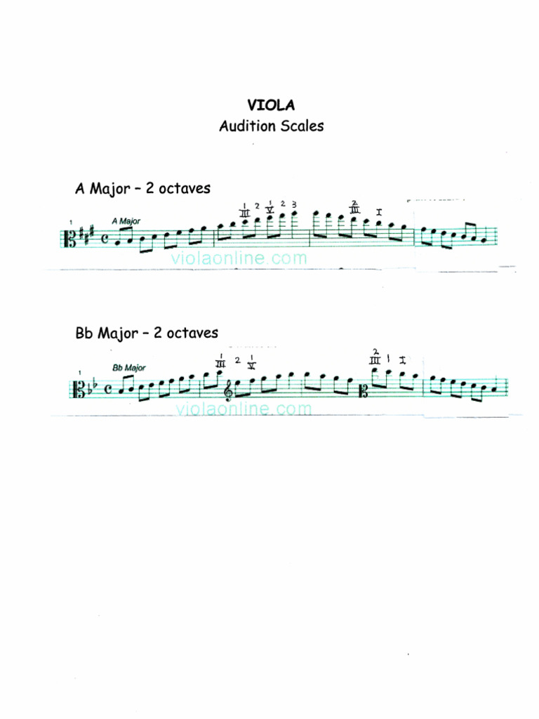 Viola Scales For CBO Audition | PDF
