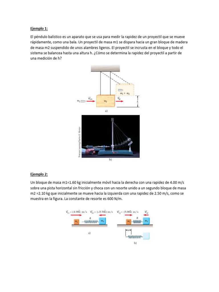 Ejercicios Colisiones | PDF | Masa | Velocidad