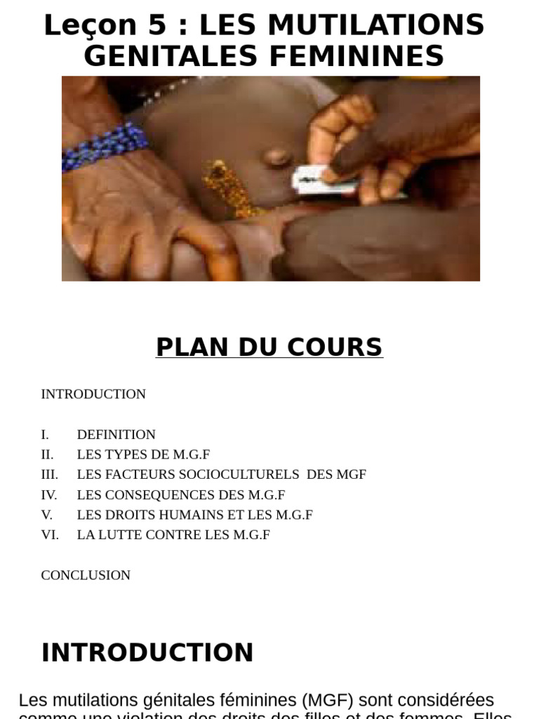 Présentation 5 EVF ESIPS | PDF | Mutilations génitales féminines | Clitoris