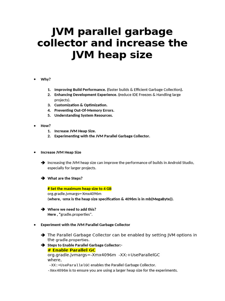 Increase JVM Heap Size in Android Studio | PDF