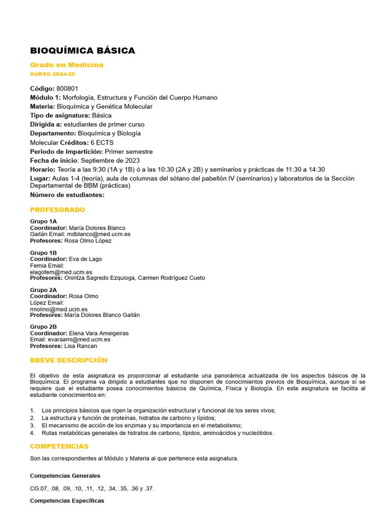 Bioquimica Basica 1 | PDF | Enzima | Metabolismo