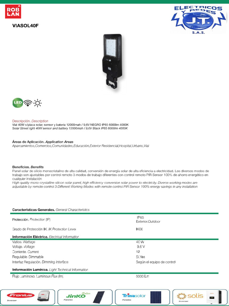 Ficha 40W Roblan JT | PDF