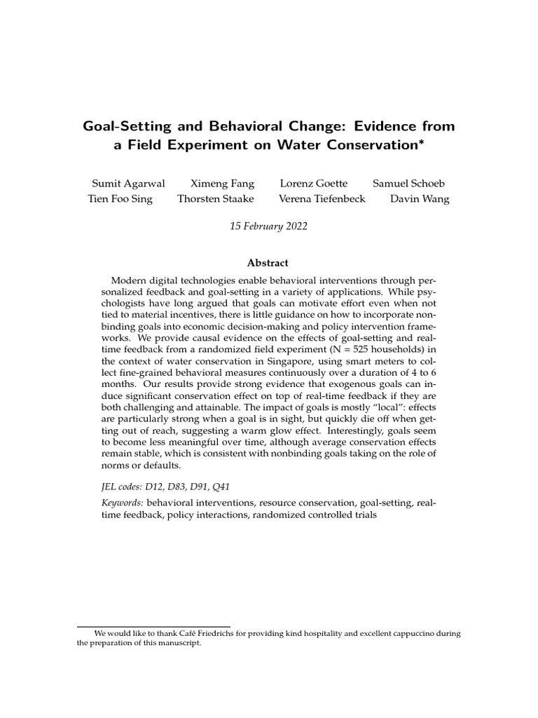 Goal-Setting-and-Behavioral-Change | PDF | Goal Setting | Sampling (Statistics)
