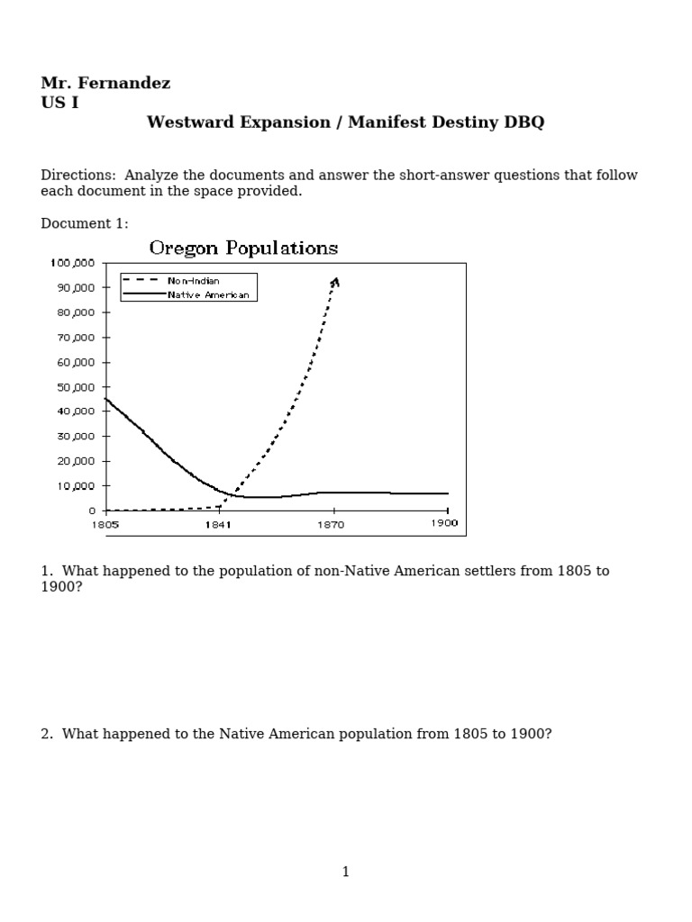 Manifest Destiny DBQ | PDF | The United States