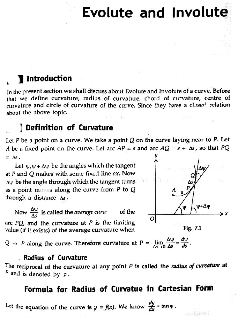 Evolute and Involutes | PDF