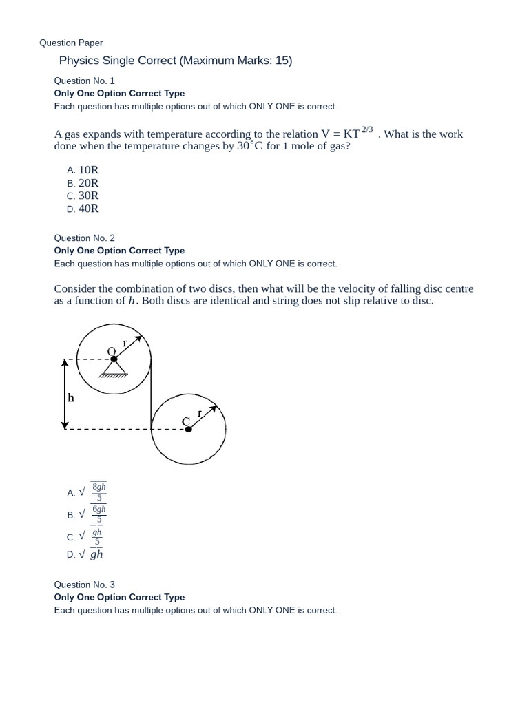 FT11 Paper 1 | PDF | Gases | Physical Sciences
