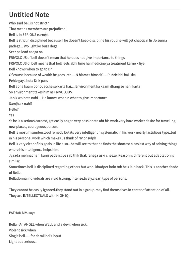 Bell May Also Be Strict | PDF