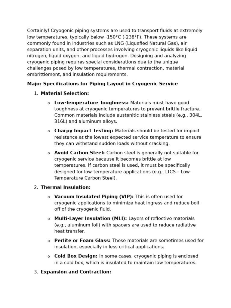 Cryogenic Piping System Design Guide | PDF | Thermal Insulation | Heat ...