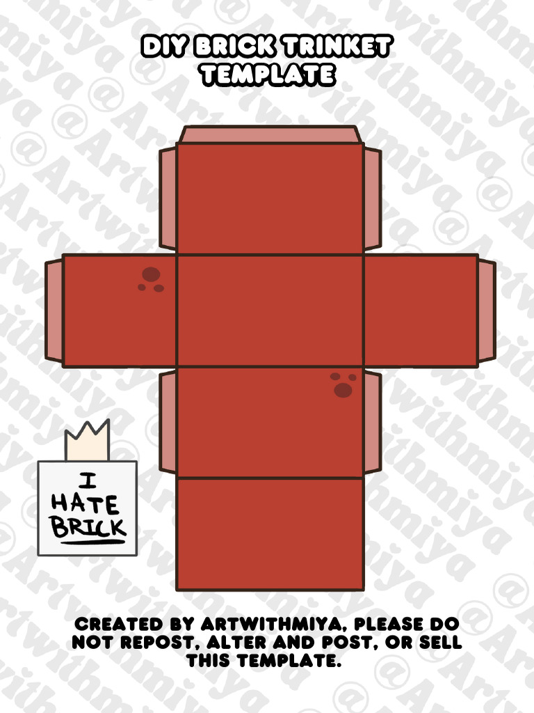DIY Brick Trinket Template by ArtwithMiya | PDF