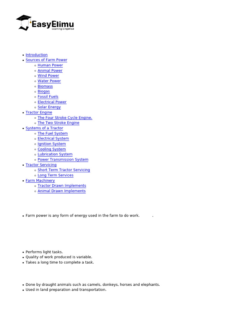 Farm Power and Machinery Overview | PDF | Plough | Internal Combustion ...