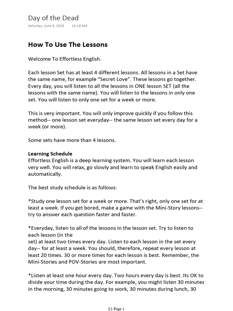 How To Use The Lessons: Day of The Dead | PDF | Vocabulary | Learning
