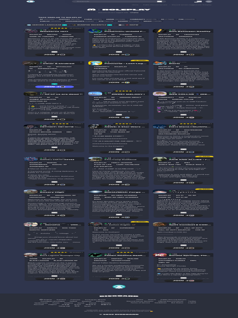 Discord Servers Tagged With Roleplay DISBOARD 2 | PDF | A Song Of Ice ...