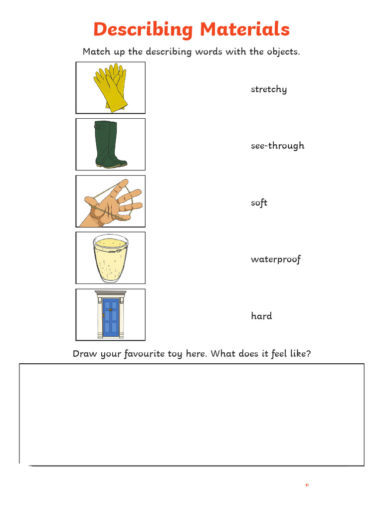 Gr2 2 Describing Materials Differentiated Activity Sheets | PDF