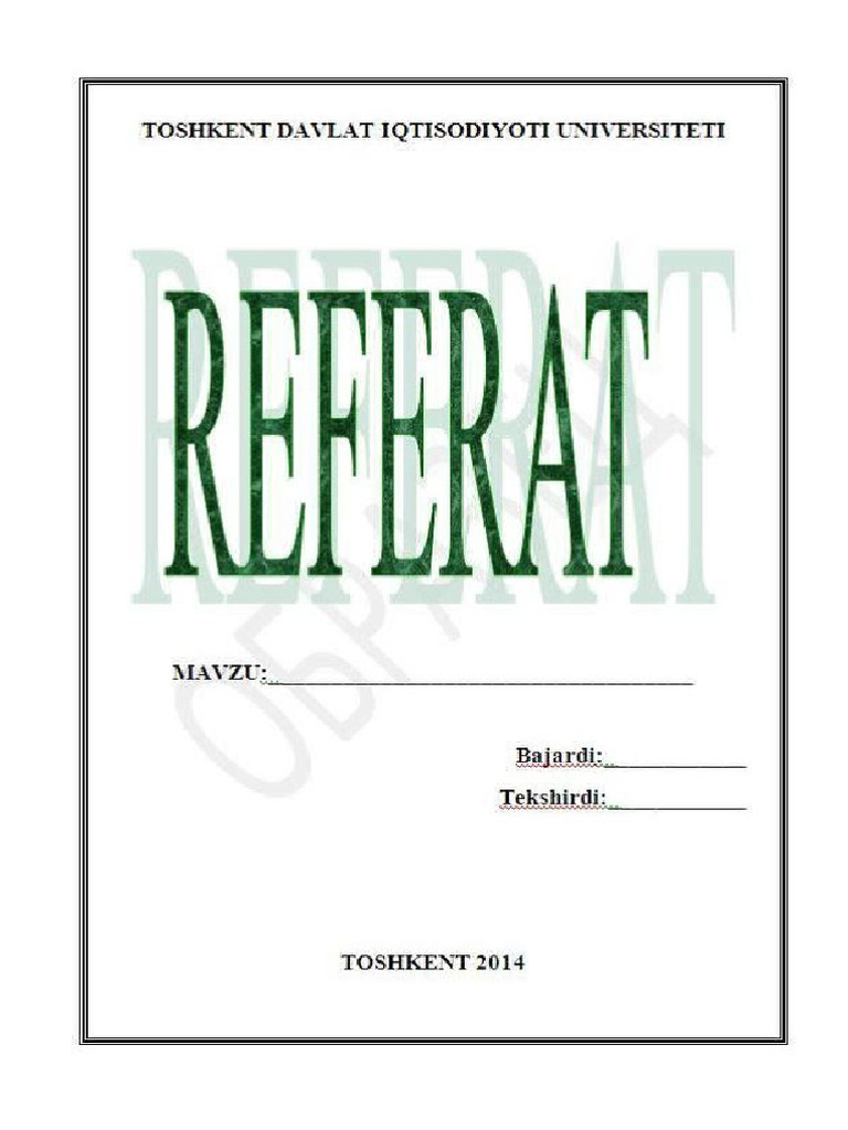 Referat Namuna | PDF