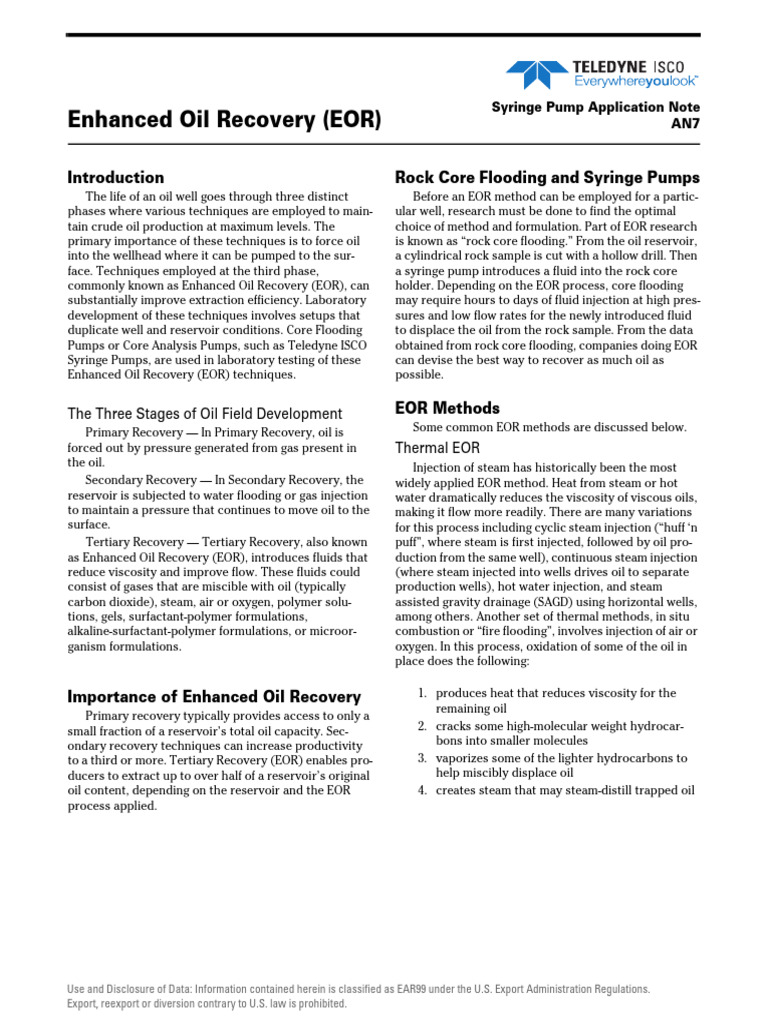 Enhanced Oil Recovery (EOR) | PDF | Enhanced Oil Recovery | Gases