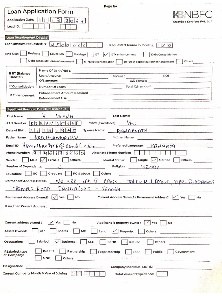 App Form Meena | PDF