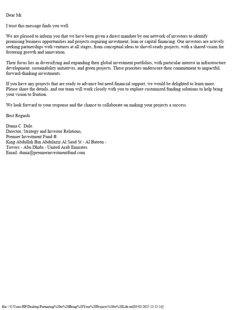 Partnering To Bring Your Projects To Life | PDF