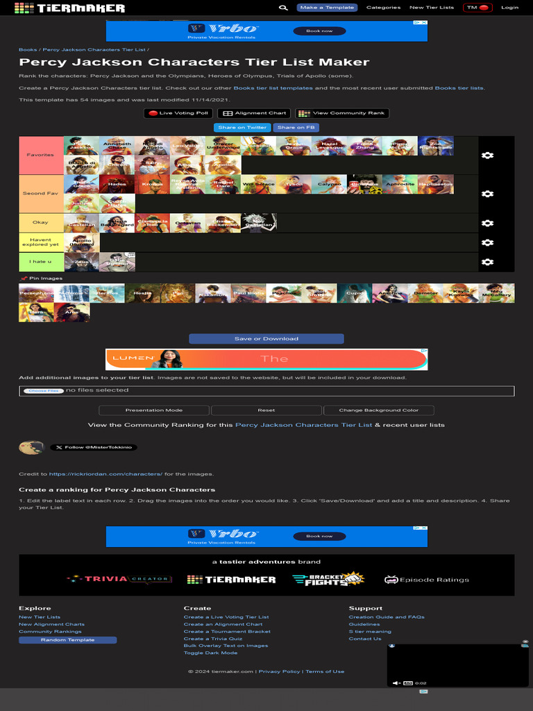 Percy Jackson Characters Tier List Template | PDF | Software