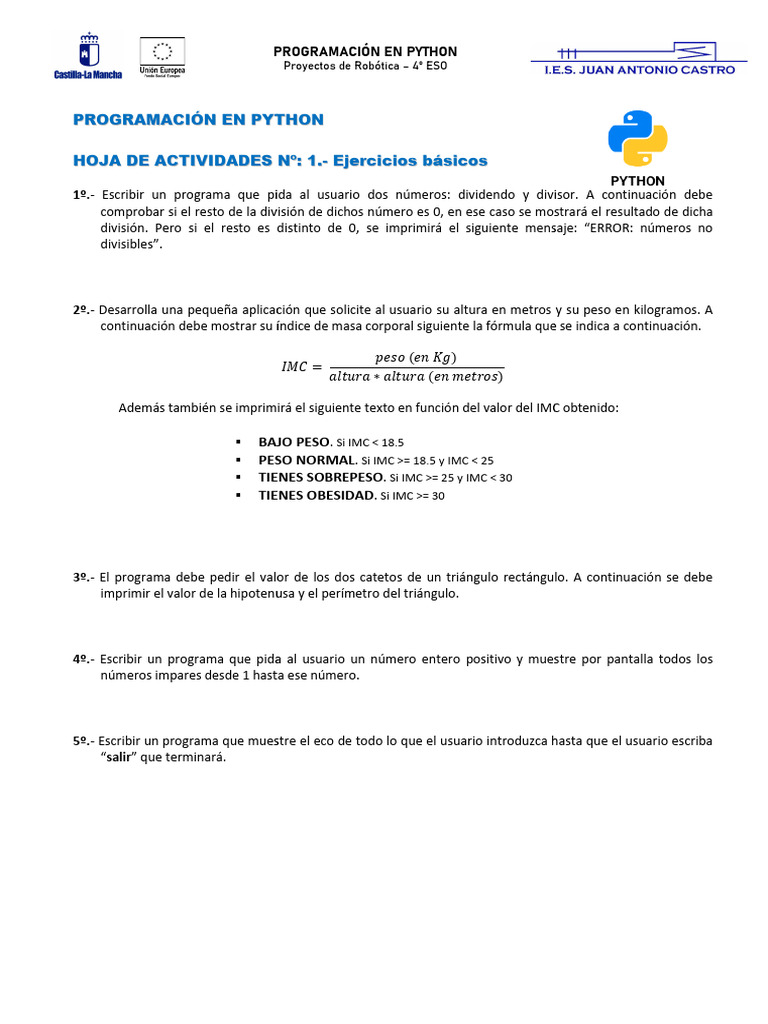 Hoja #1. - Python | PDF