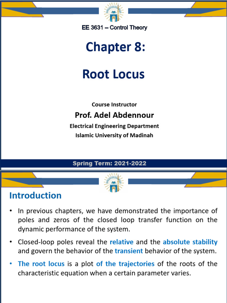 Chapter 8-Root Locus | PDF | Control Theory | Applied Mathematics