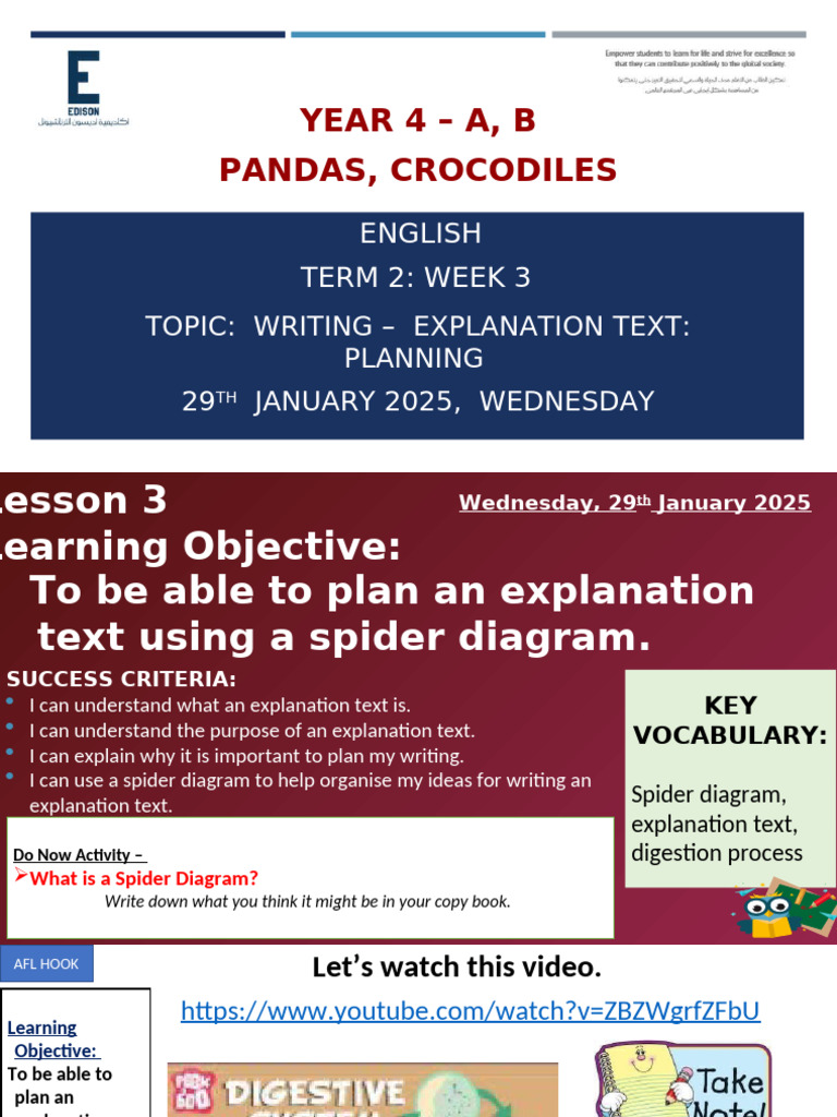 Week 4 T2_Y4 English Writing L3_2024-2025_Explanation Text_Planning | PDF | Human Communication ...