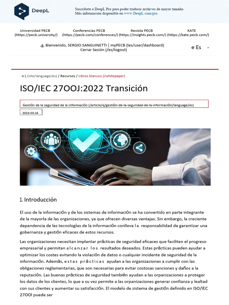 ISO - IEC - 27001 - 2022 TRANSITION Es | PDF | Seguridad de información | La seguridad informática