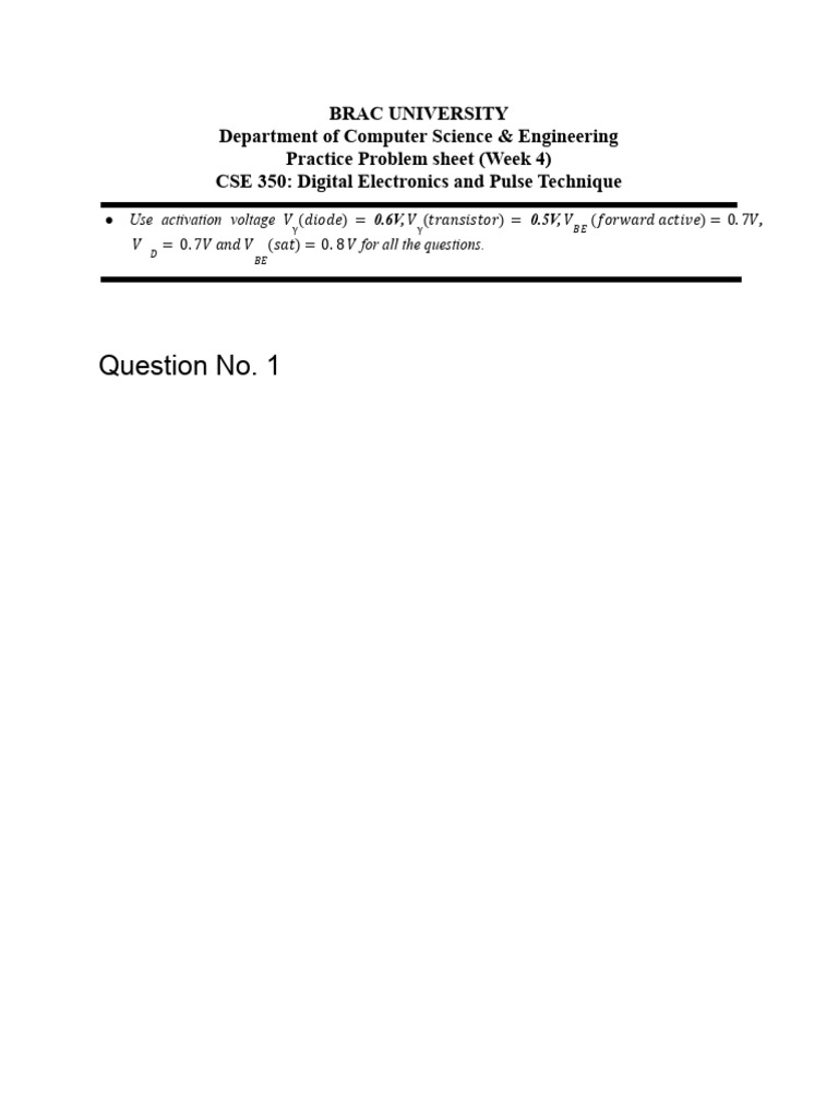 CSE350 Practice Problem Solution Week-4 | PDF