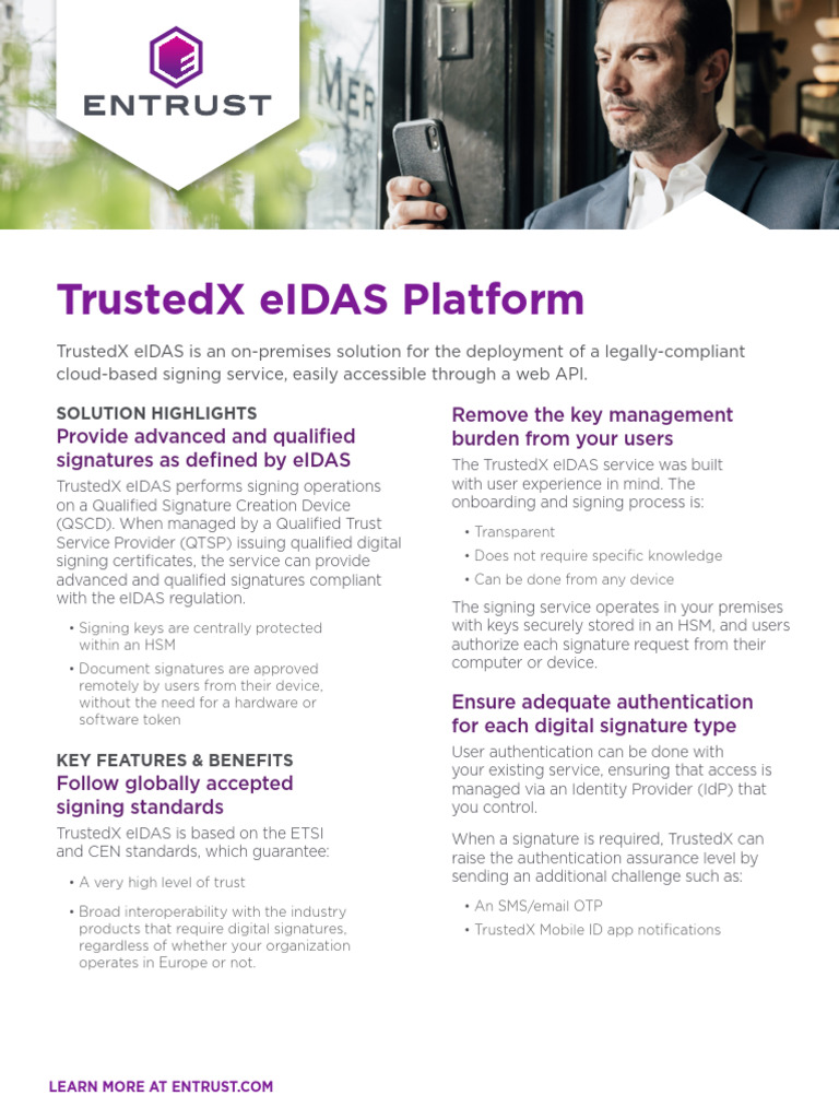 Trustedx Eidas Platform Ss | PDF | Authentication | Mobile App