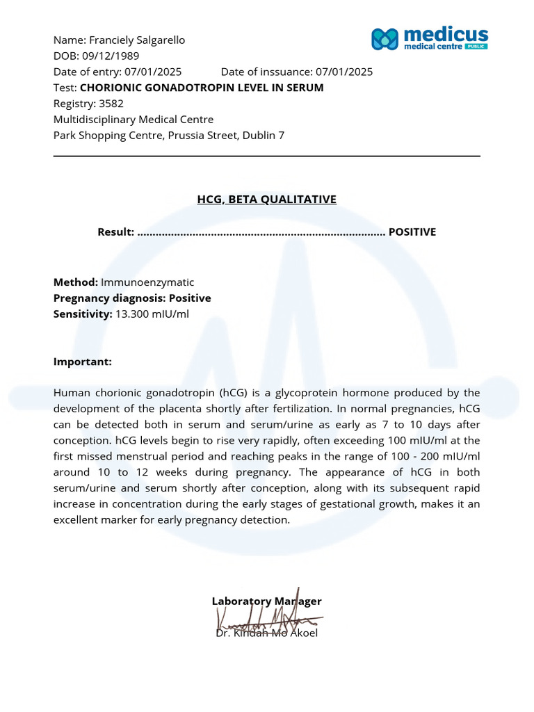 Pregnancy Test | PDF