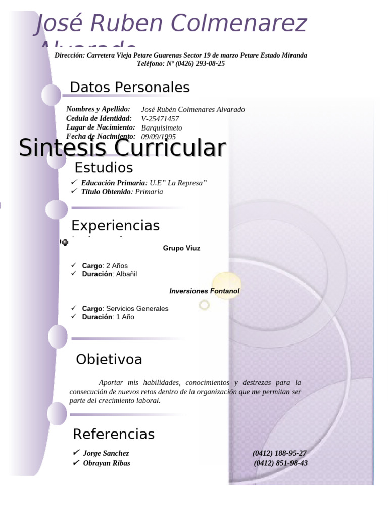 José Rubén Colmenares Alvarado | PDF