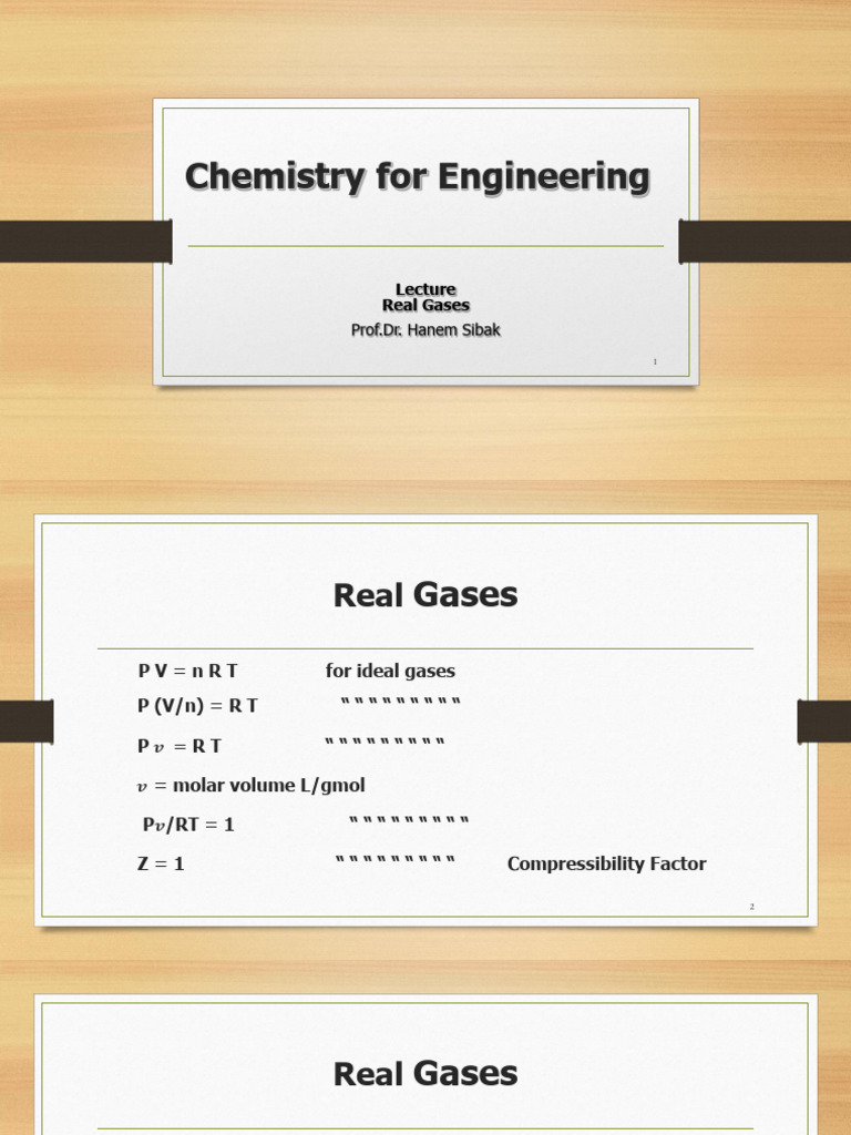 Lecture 6&7 Real Gases Without Audio | PDF