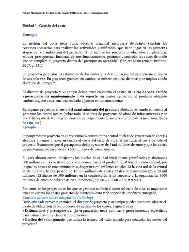 Project Management- M3-El estándar PMBOK del project management II ...